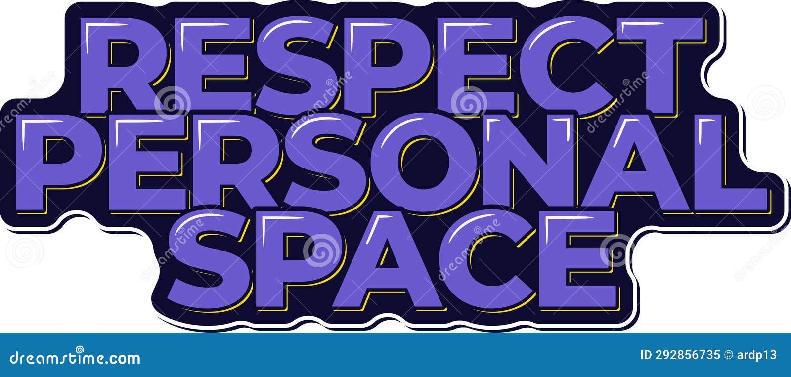 Personal Space Alert Lettering Vector Design Stock Vector ...