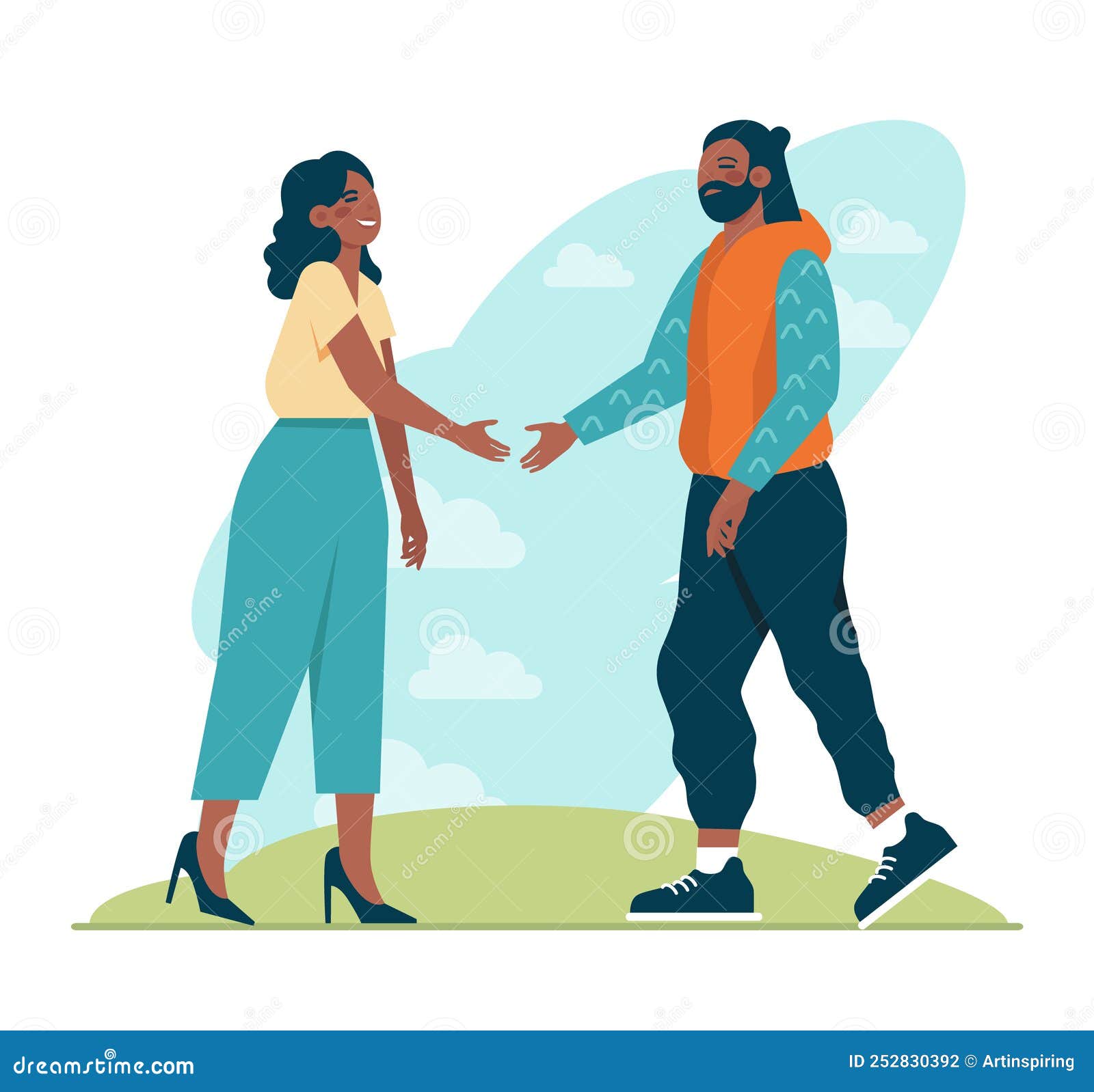 Interactions. Handshake. Generative AI (Real 300 DPI) Royalty-Free ...