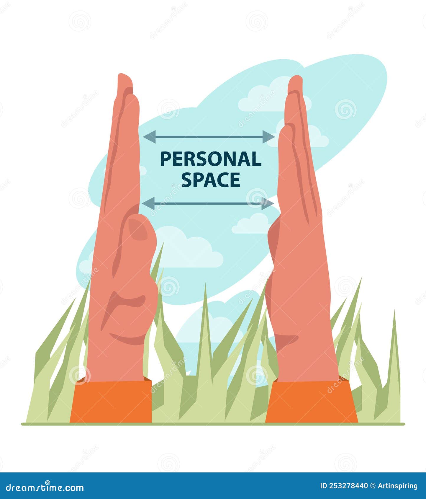 Personal Space Concept. Characters Setting, Protecting and Violating ...