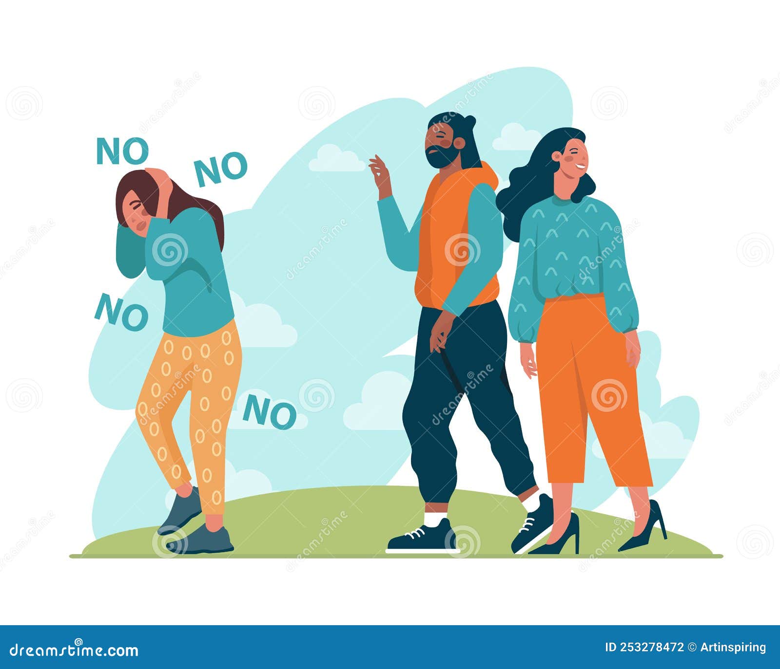 Personal Space Concept. Characters Setting, Protecting and Violating ...