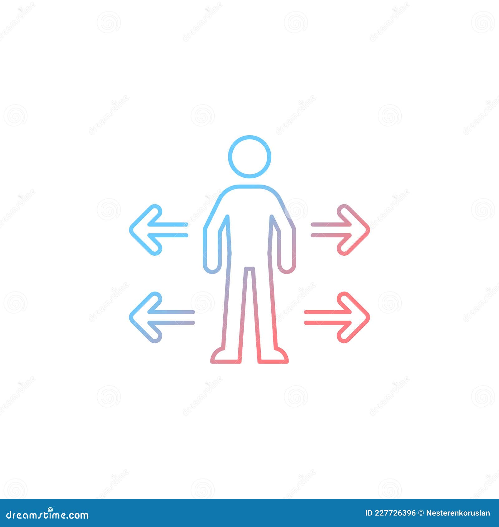 Personal Space Gradient Linear Vector Icon Stock Vector - Illustration ...