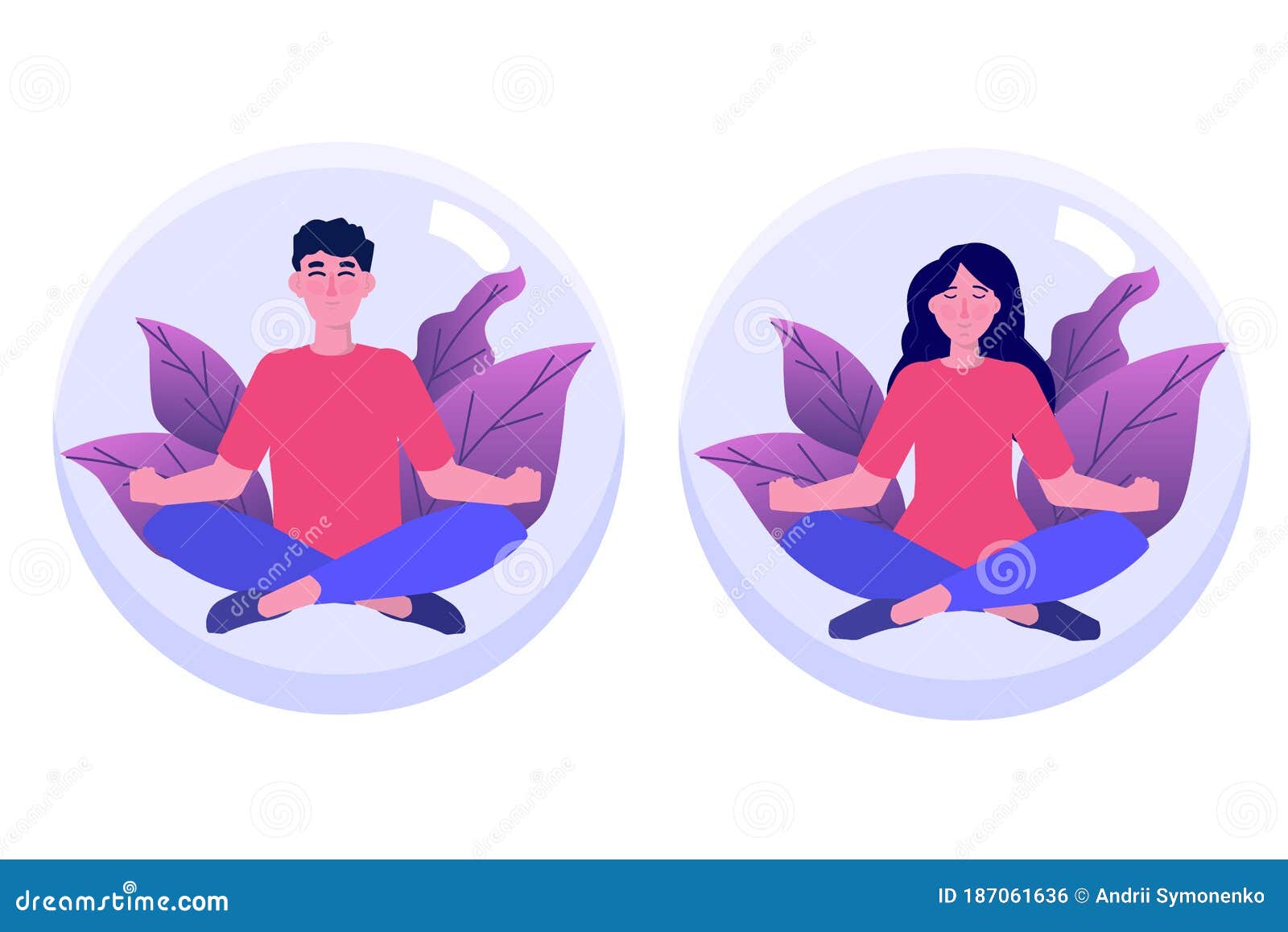 Personal Space, Introvert Concept. Meditation Stock Vector ...