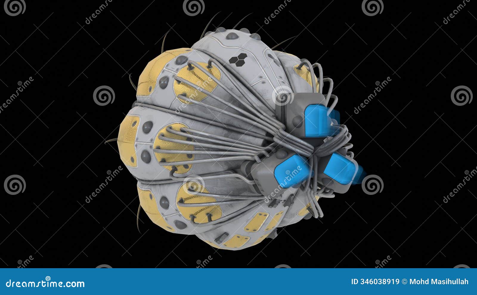 Personal Space Pod with Black Background Stock Illustration ...