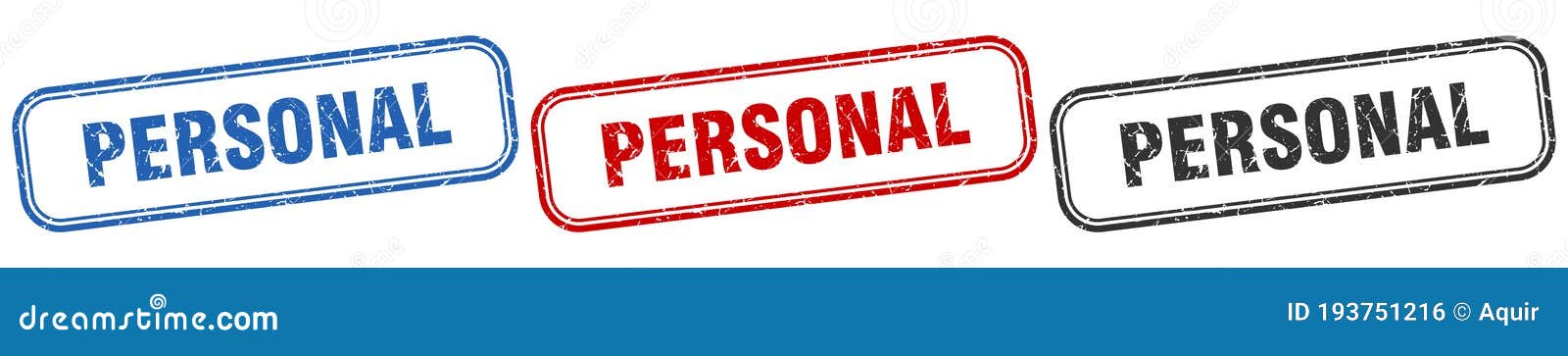 Personal Square Isolated Sign Set. Personal Stamp Stock Vector ...
