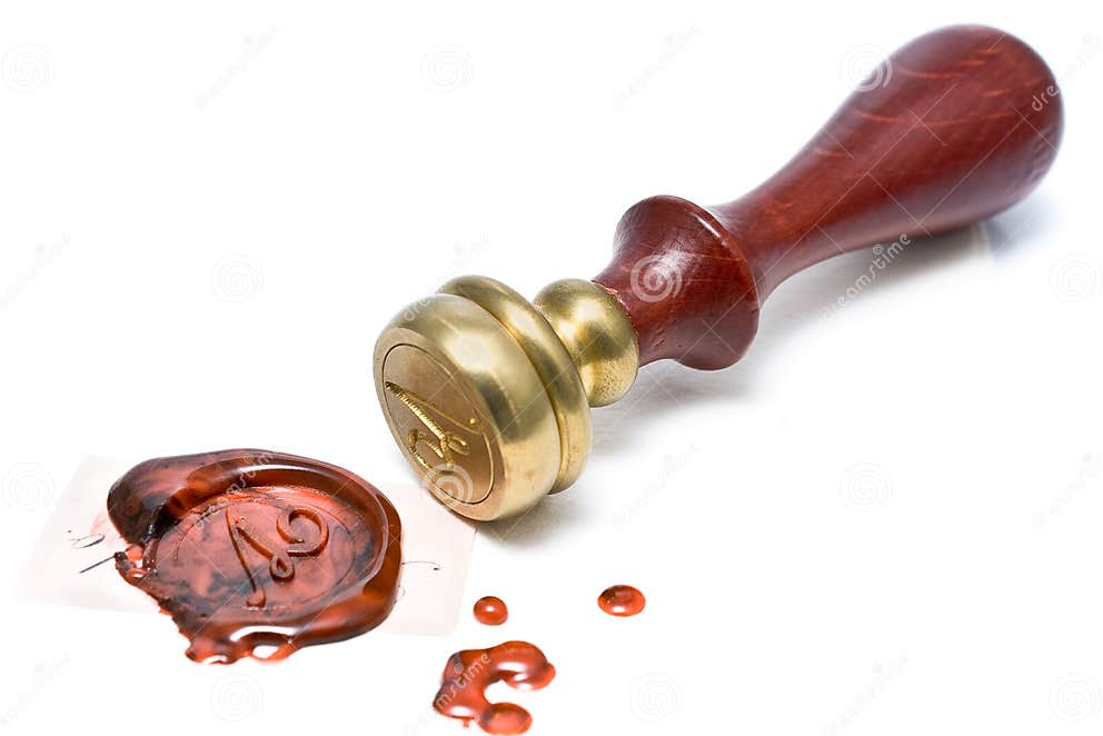 Personal Stamp and Wax Seal Stock Image - Image of entitlement ...