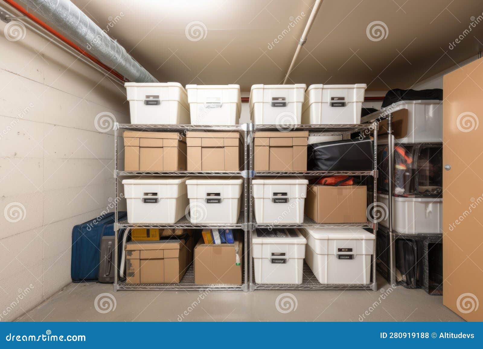 Personal Storage Unit With Neatly Organized Belongings And Labeled ...