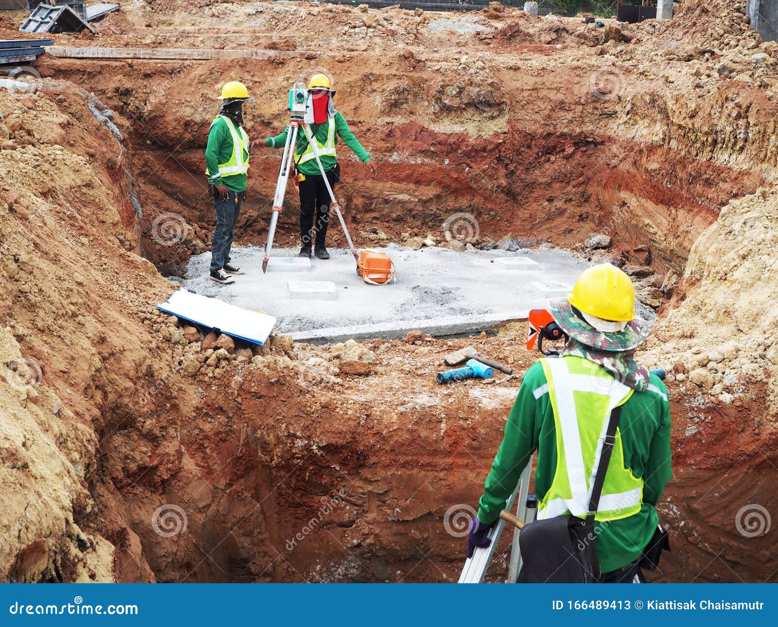 Personal Survey at Construction Work on Site Stock Image - Image of ...