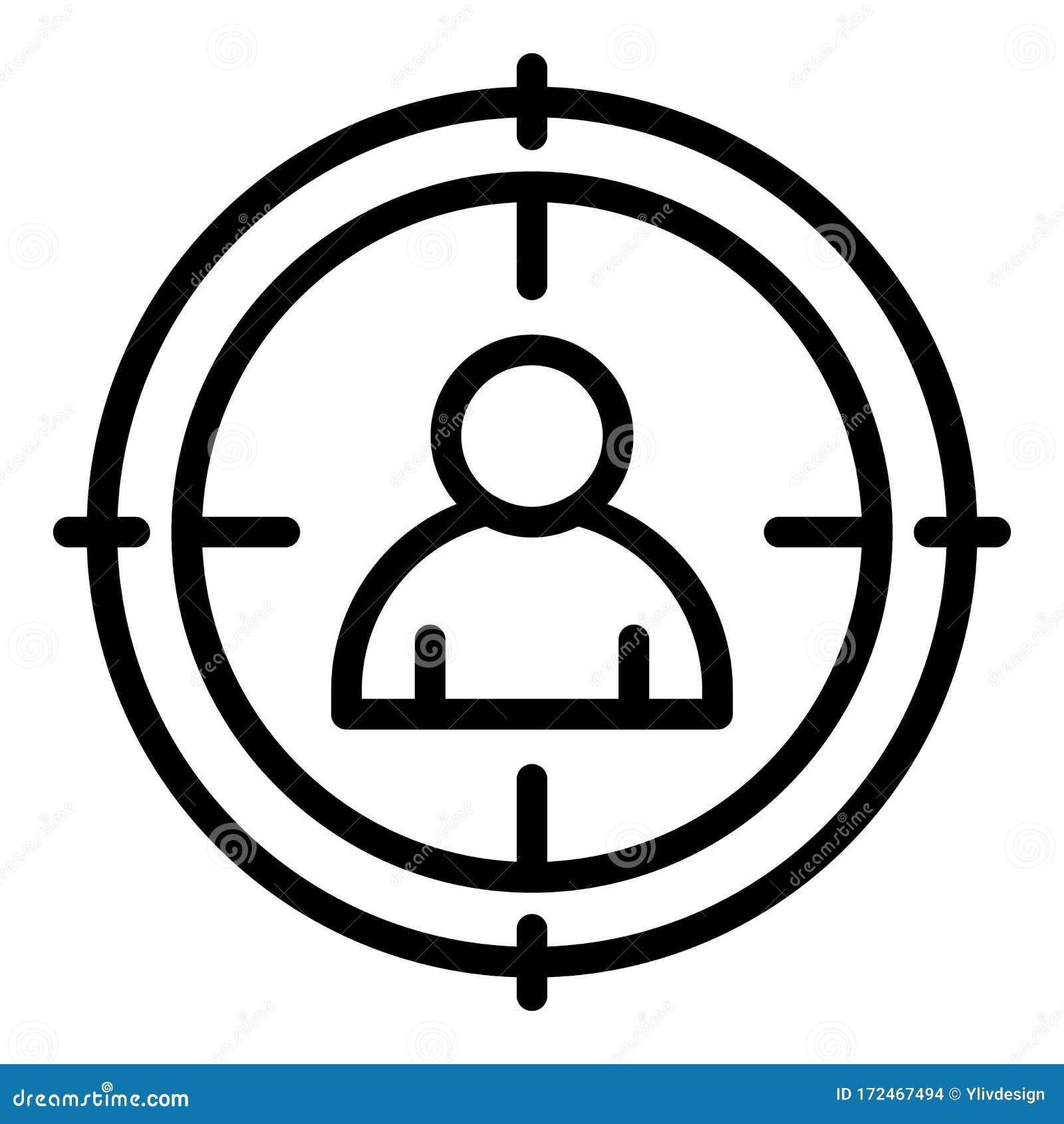 Personal Target Icon, Outline Style Stock Vector - Illustration of ...