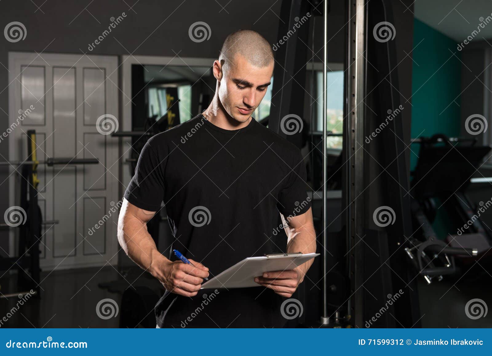 Personal Trainer with Clipboards Stock Photo - Image of exercising ...