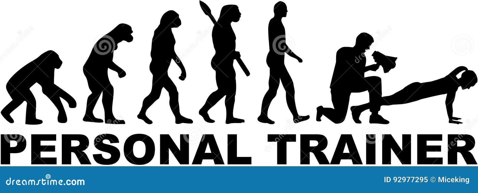 Personal trainer evolution stock vector. Illustration of athlete - 92977295