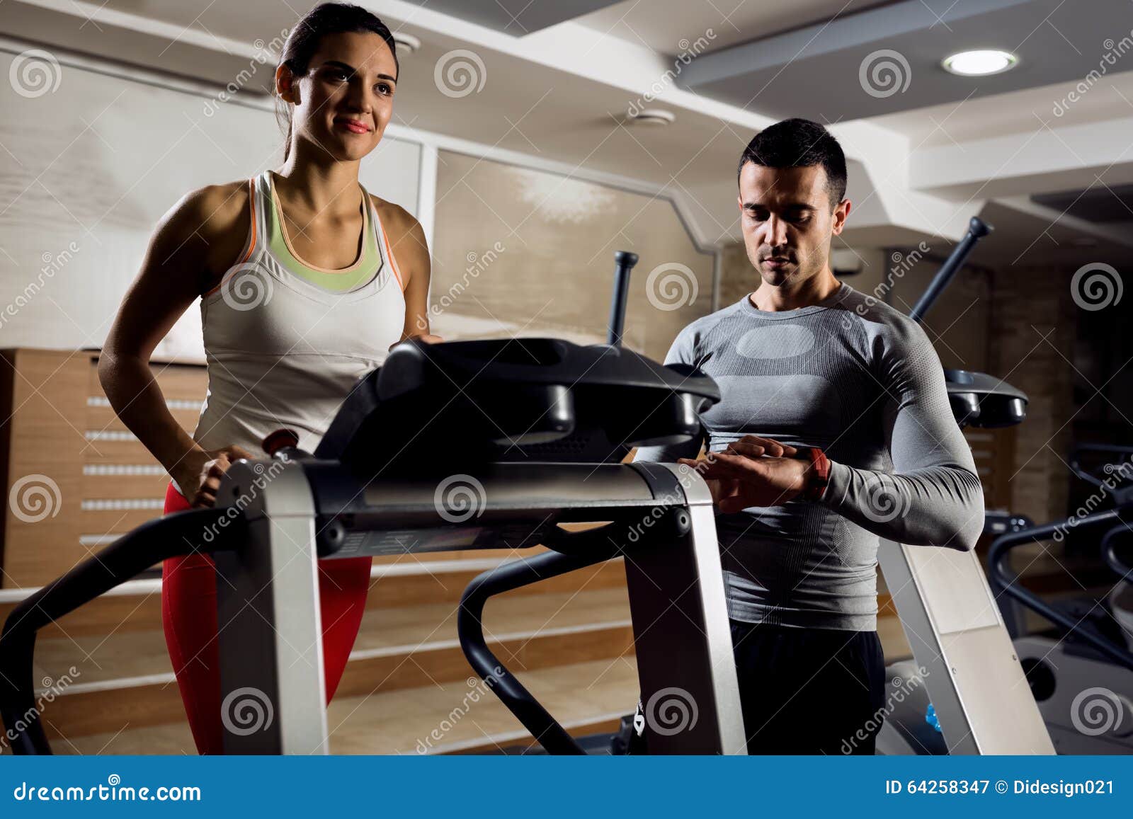 Personal Trainer Exercise with His Client Stock Image - Image of ...
