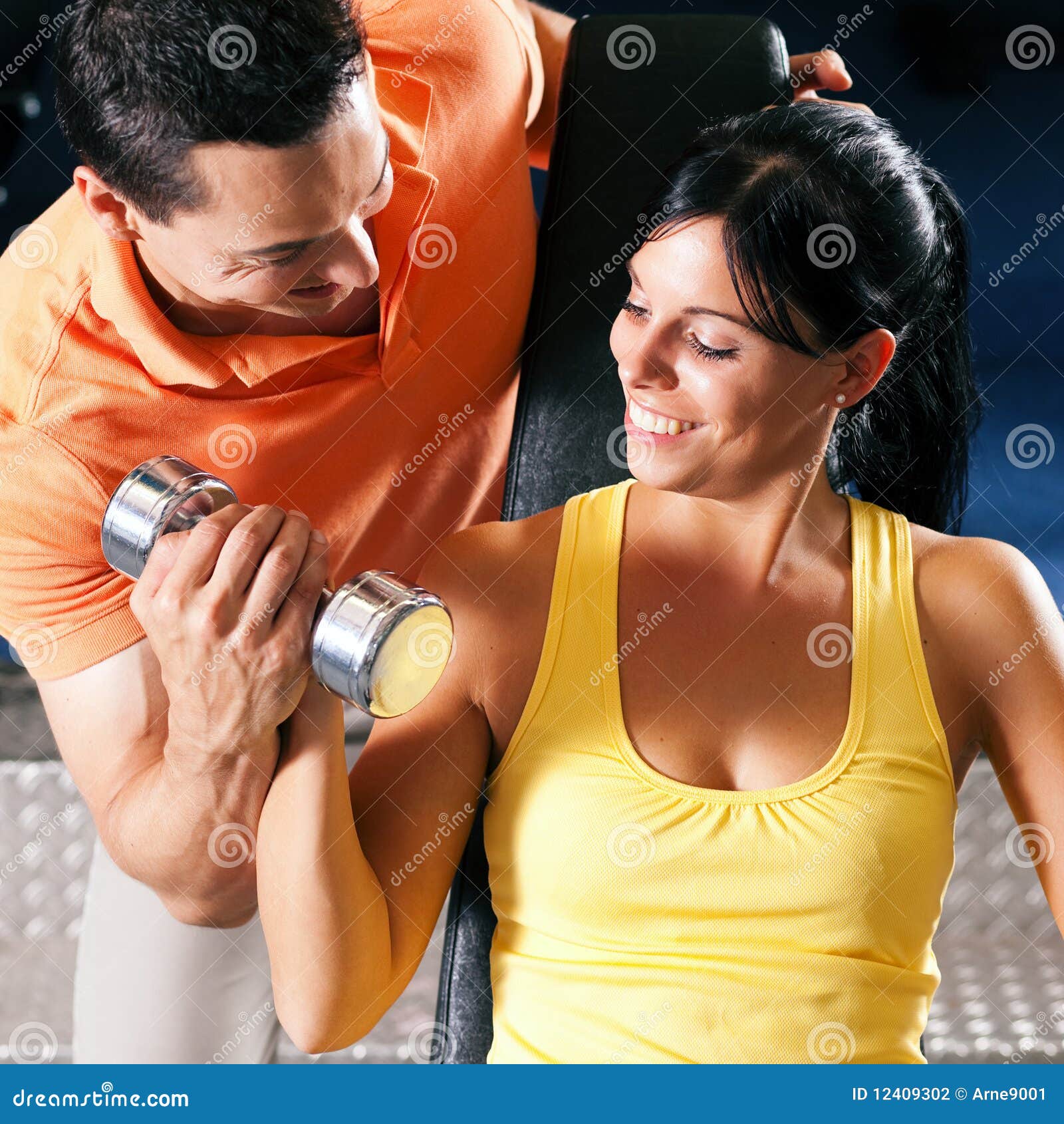 Personal Trainer in gym stock photo. Image of muscular - 12409302