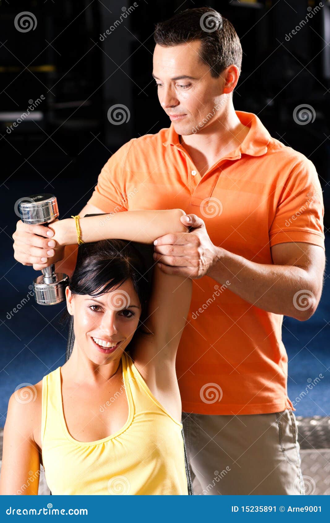 Personal Trainer in gym stock image. Image of bodybuilding - 15235891