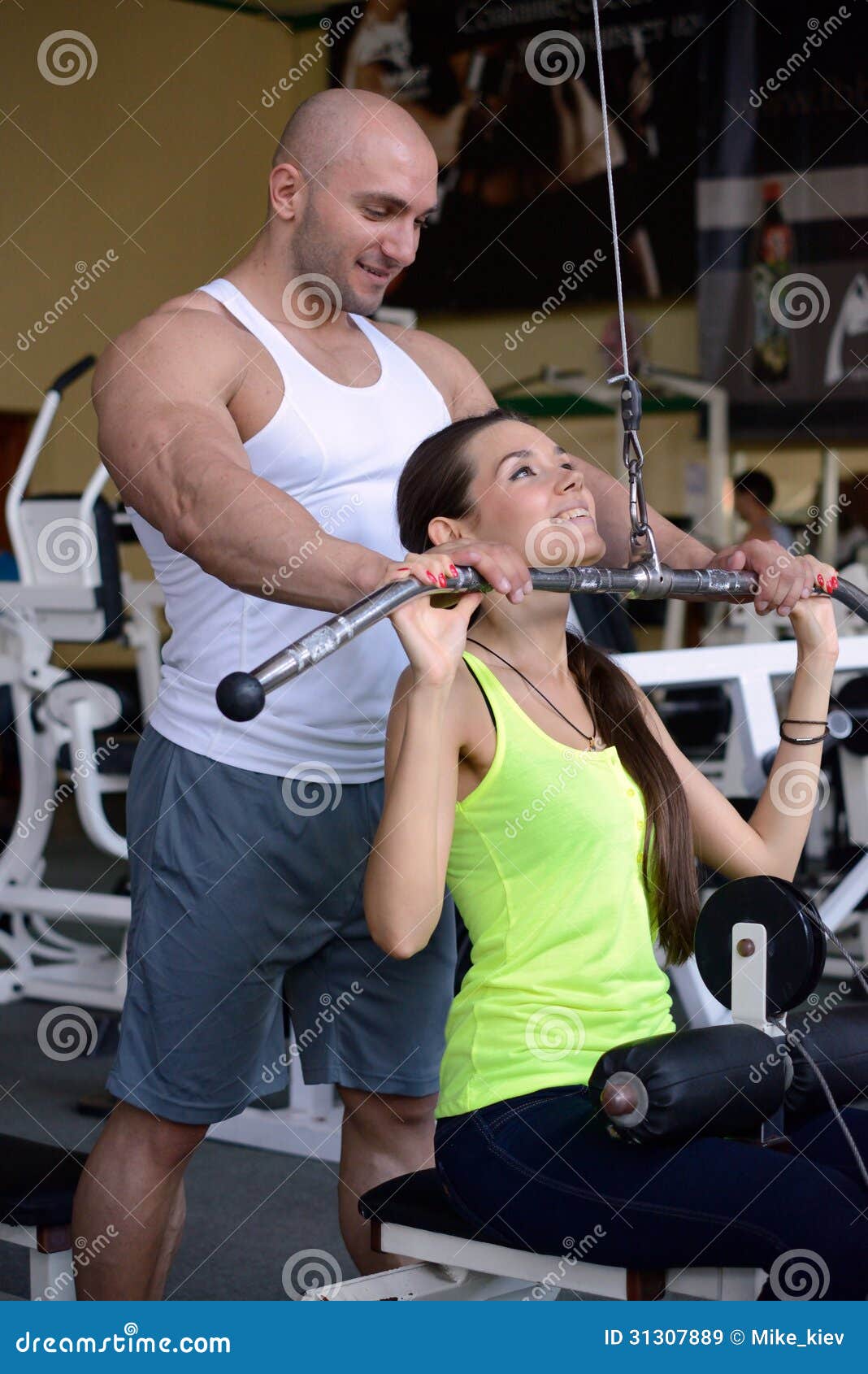 Personal Trainer in gym stock image. Image of power, hand - 31307889