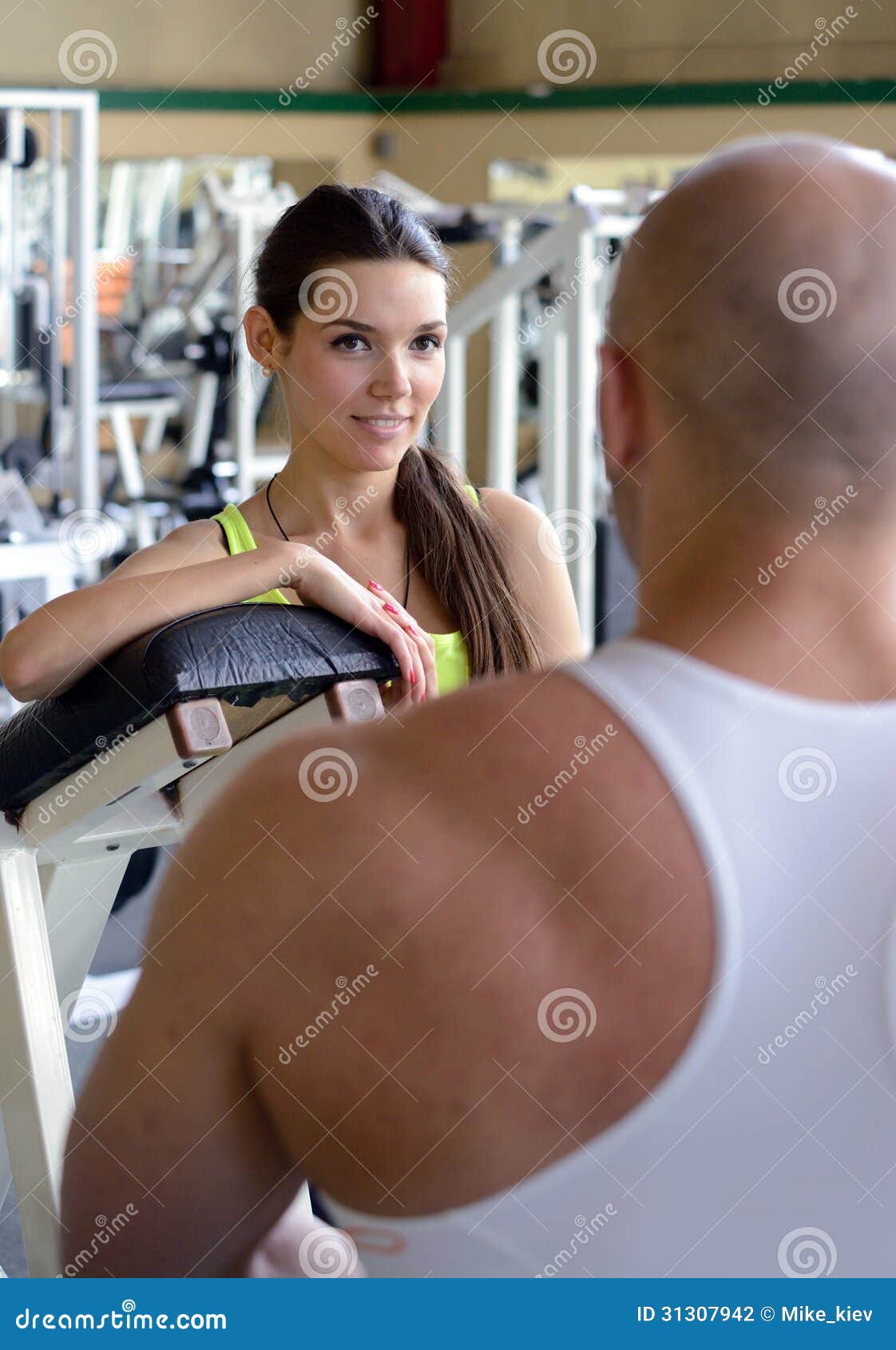 Personal Trainer in gym stock photo. Image of athlete - 31307942
