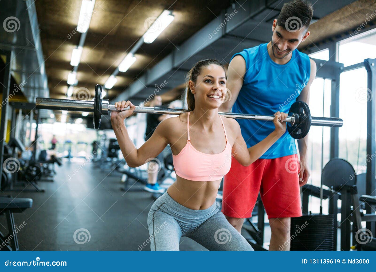 Personal Trainer Instructing Trainee Stock Image - Image of active ...