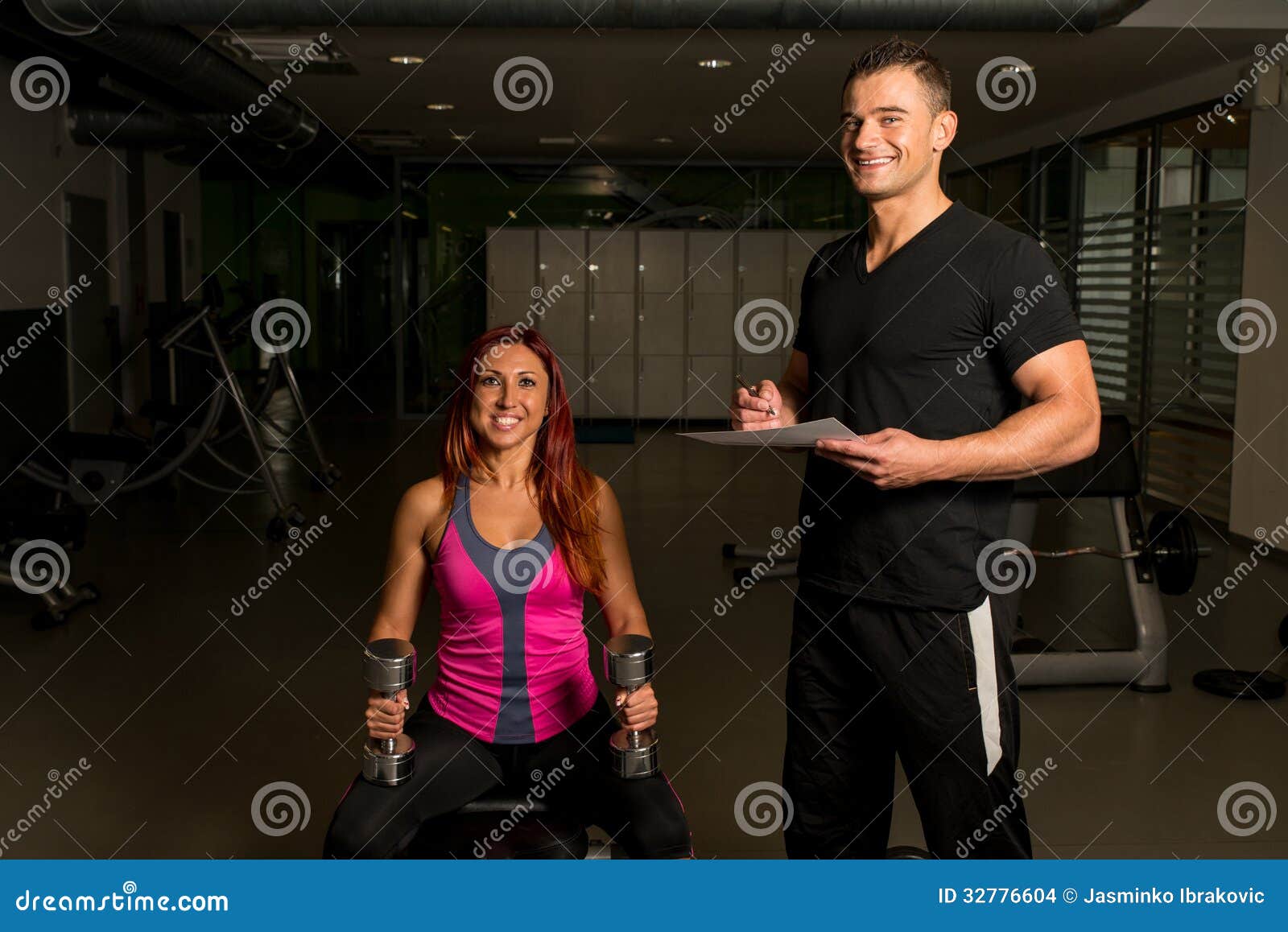 Personal Trainer Take Notes Stock Photo - Image of individuality ...