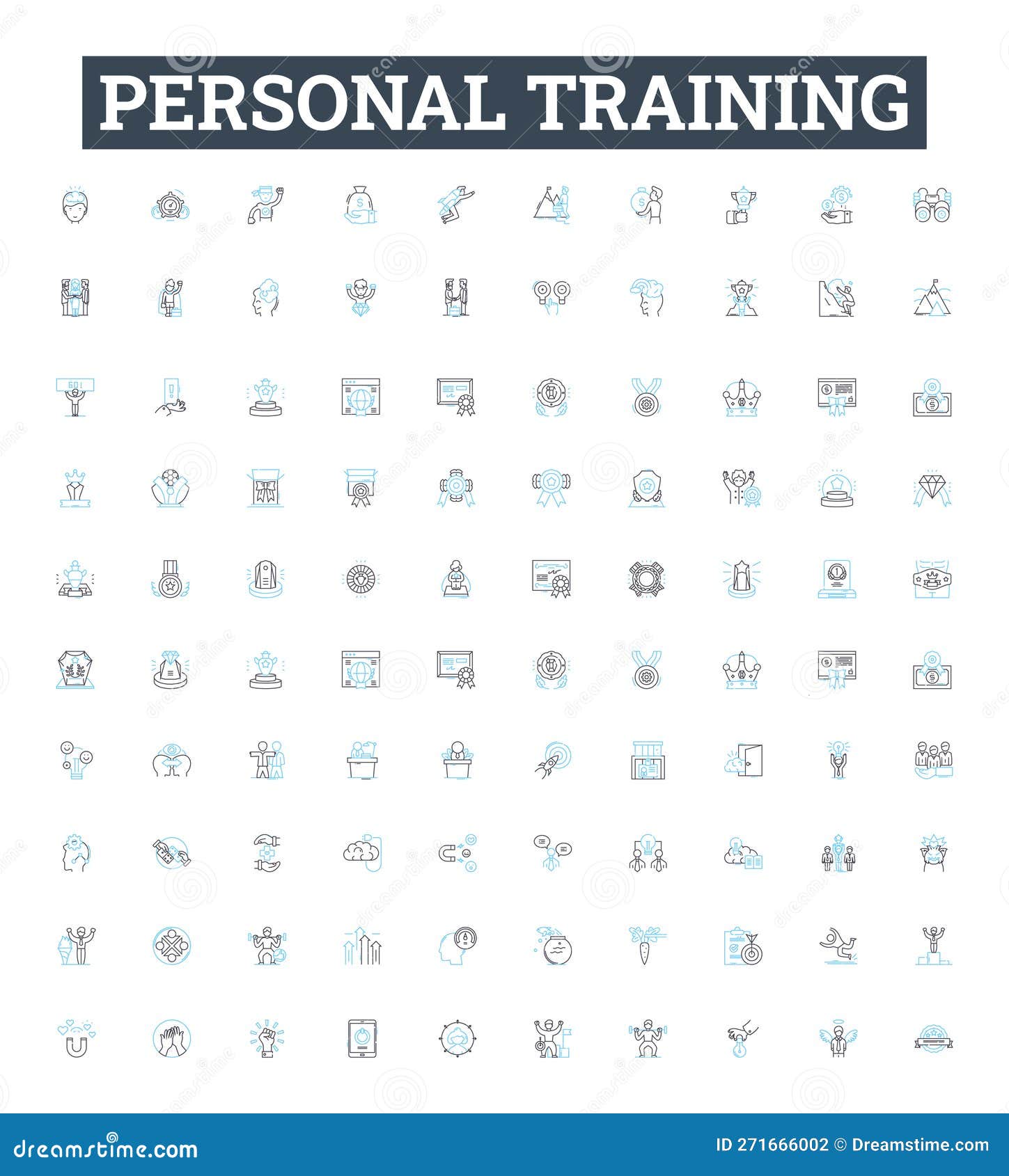Personal Training Vector Line Icons Set. Personal, Training, Fitness ...