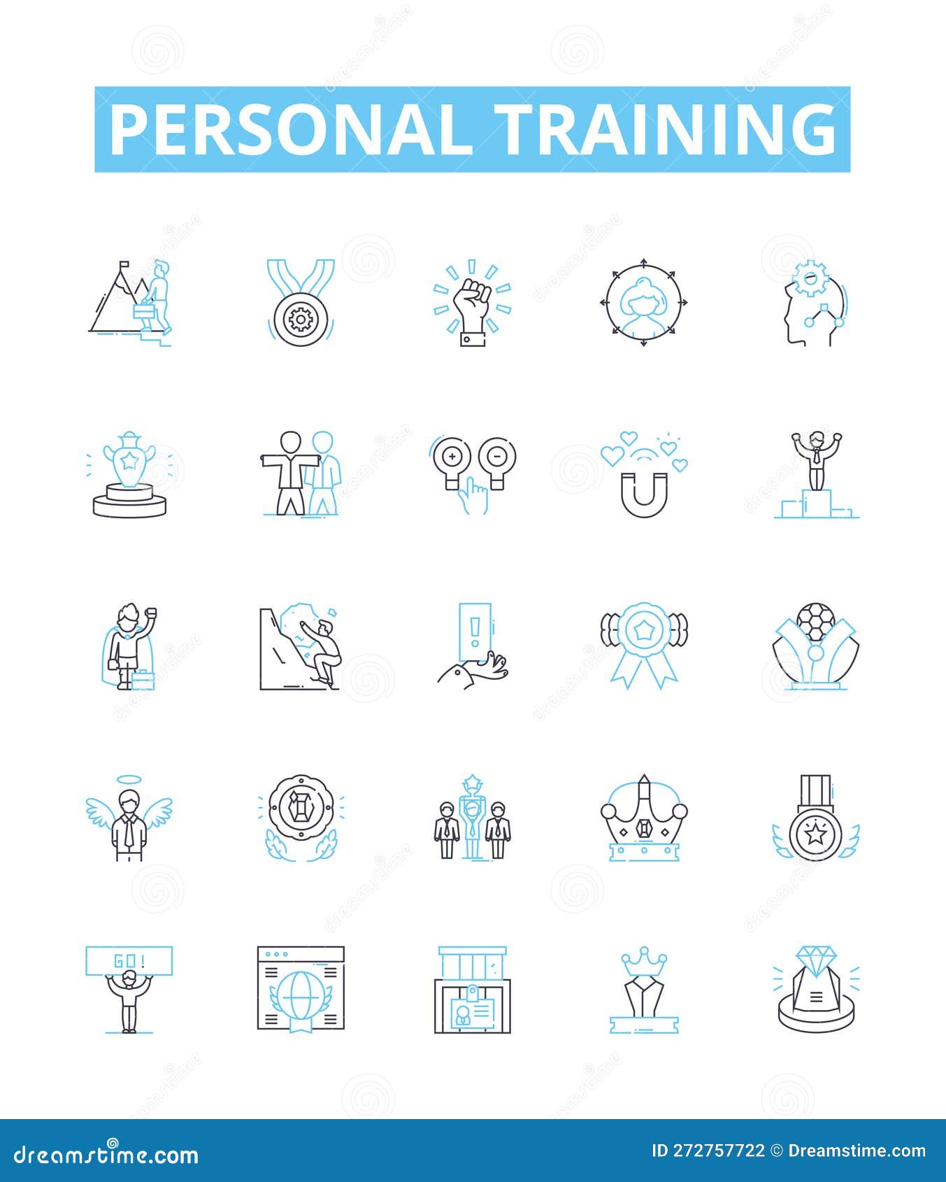 Personal Training Vector Line Icons Set. Personal, Training, Fitness ...