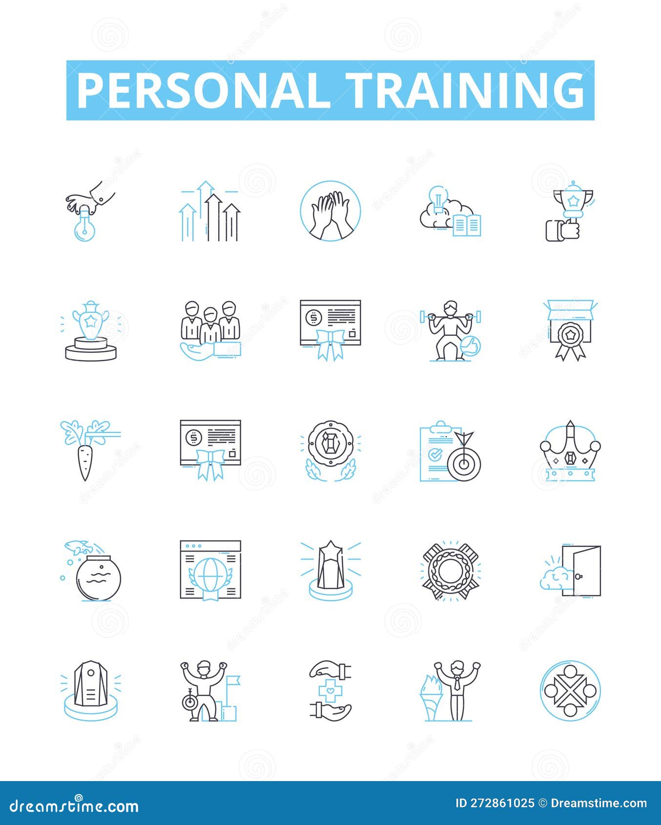 Personal Training Vector Line Icons Set. Personal, Training, Fitness ...