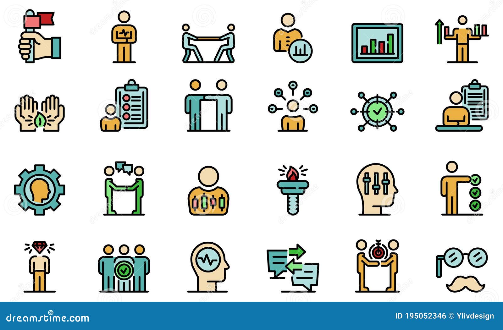 Personal Traits Icons Set Vector Flat Stock Vector - Illustration of ...