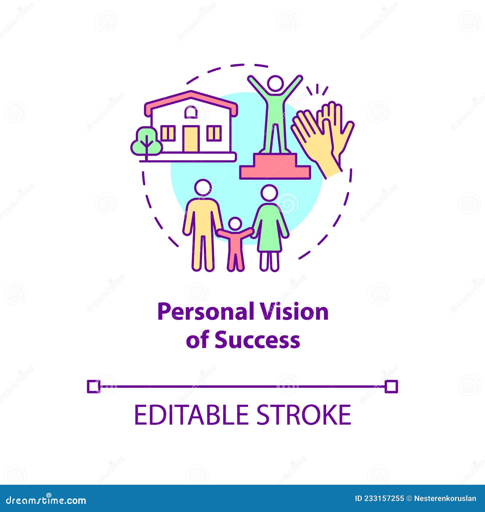 Personal Vision of Success Concept Icon Stock Vector - Illustration of ...