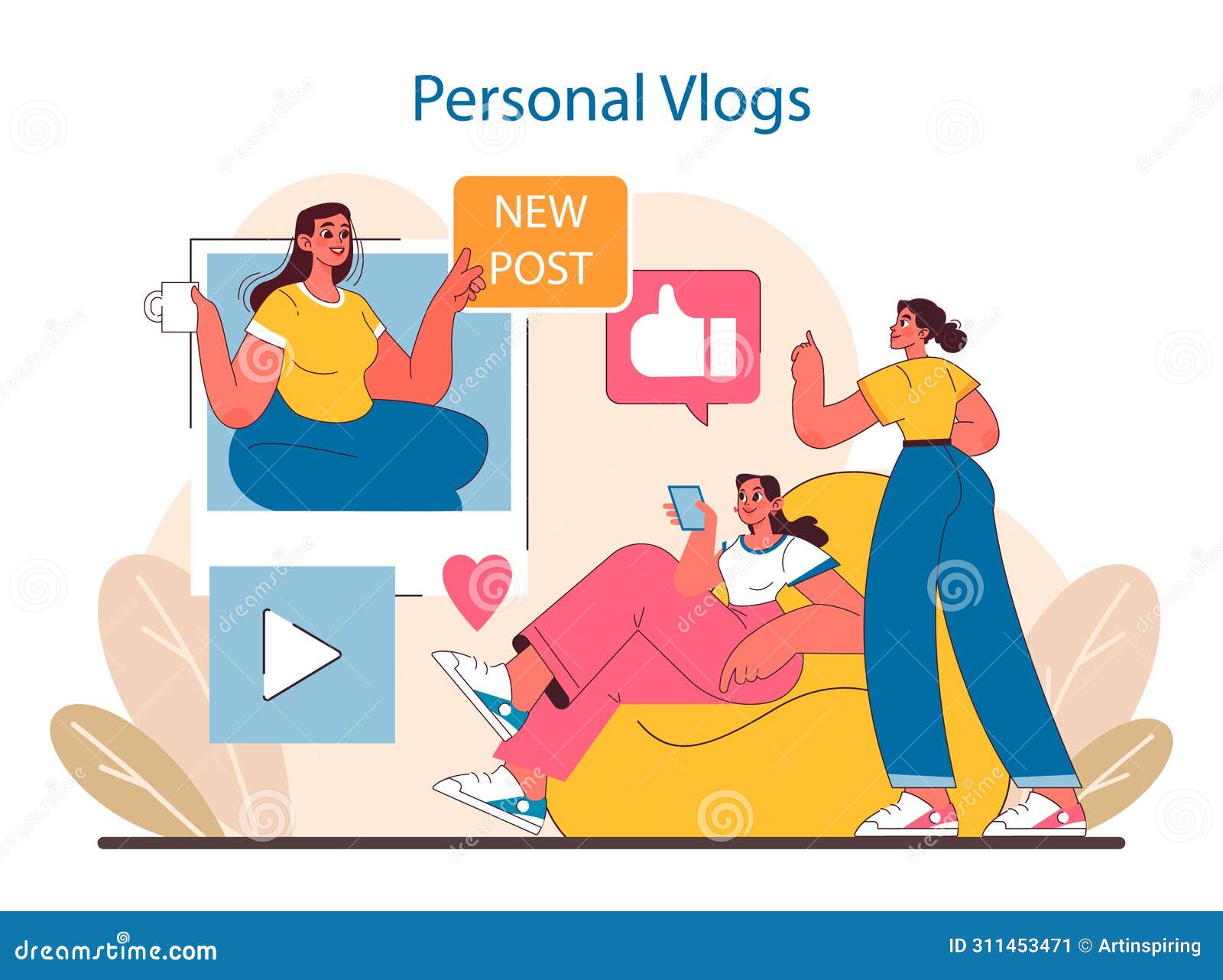 Personal Vlogs Concept. Authentic daily Life Insights Shared on Digital ...