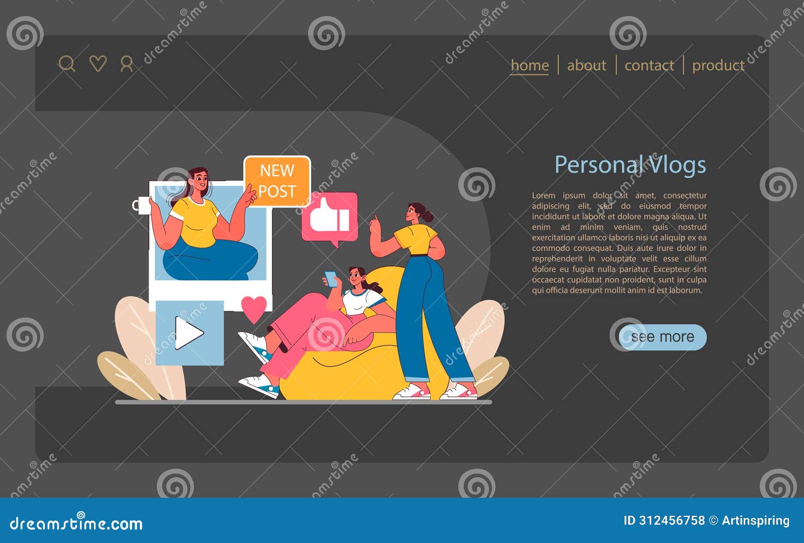 Personal Vlogs Concept. Authentic Daily Life Insights Shared On Digital ...