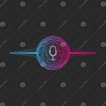 Personal Voice Assistant Illustration Visualization Circular Sound Wave ...