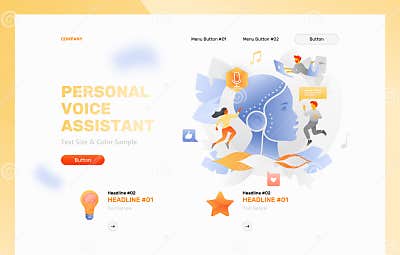 Personal Voice Assistant Template Stock Vector - Illustration of people ...
