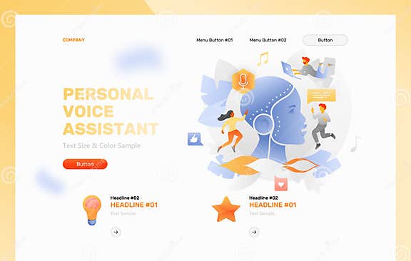 Personal Voice Assistant Template Stock Vector - Illustration of people ...