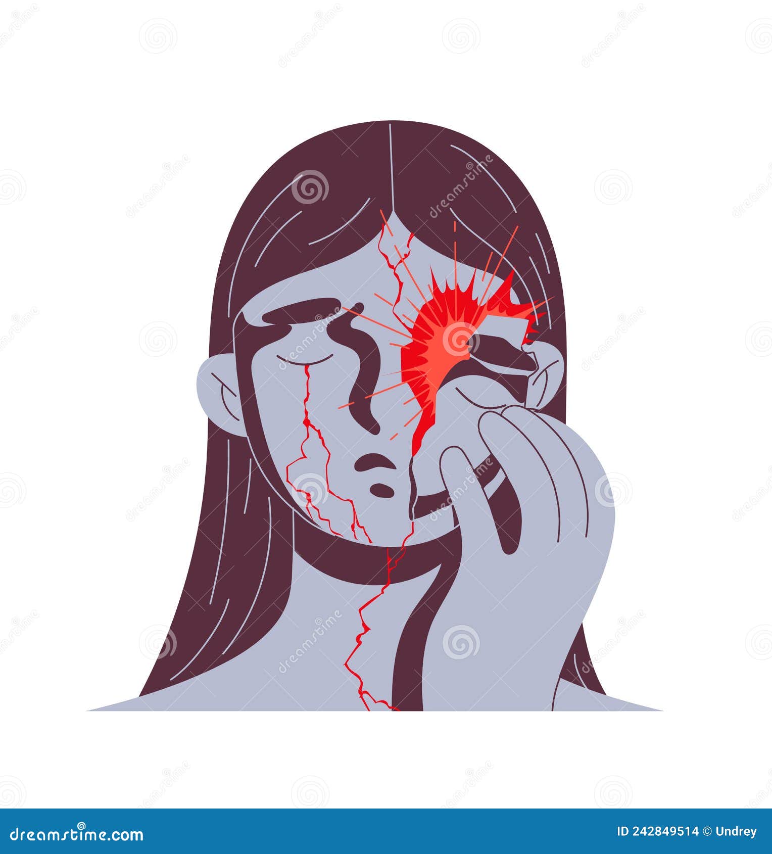 Personality Breakdown Disintegration of Personality Womans Face Breaks ...