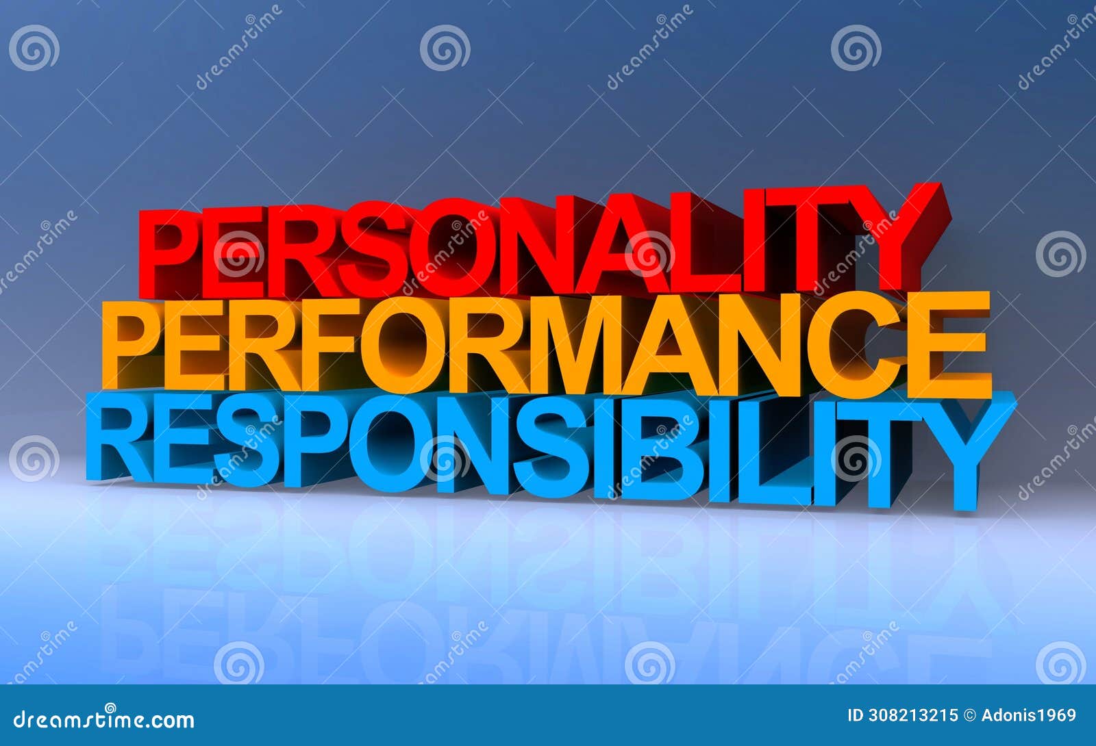 Personality Performance Responsibility on Blue Stock Illustration ...