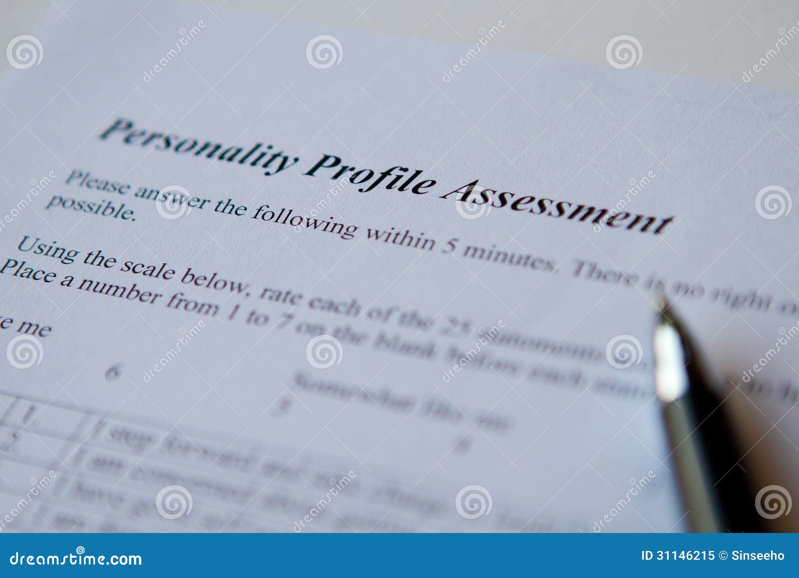Personality Profile Assessment Stock Image - Image of personality ...