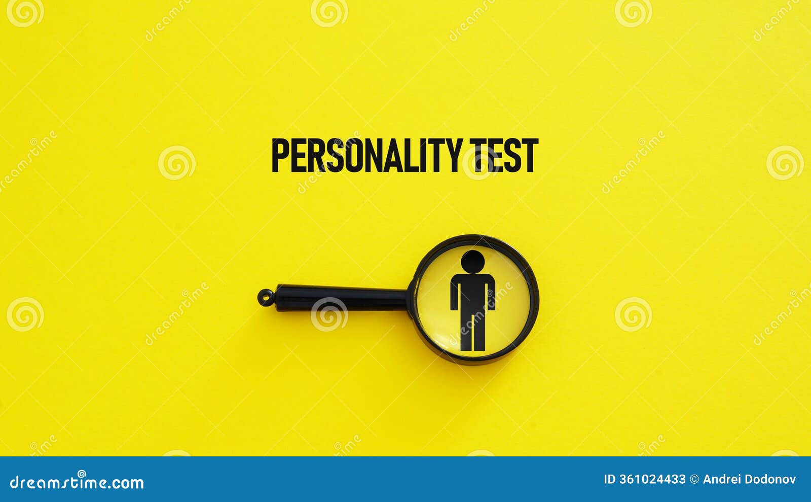 Personality Test is Shown Using the Text and Magnifying Glass Stock ...