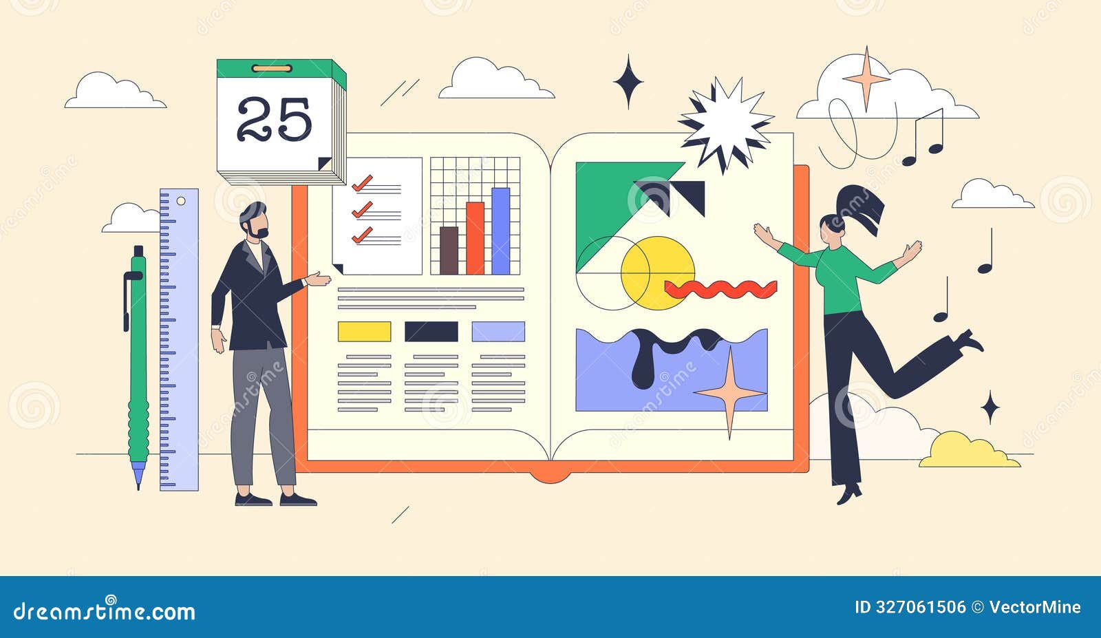 Personality Types and Individual Differences Tiny Person Neubrutalism ...