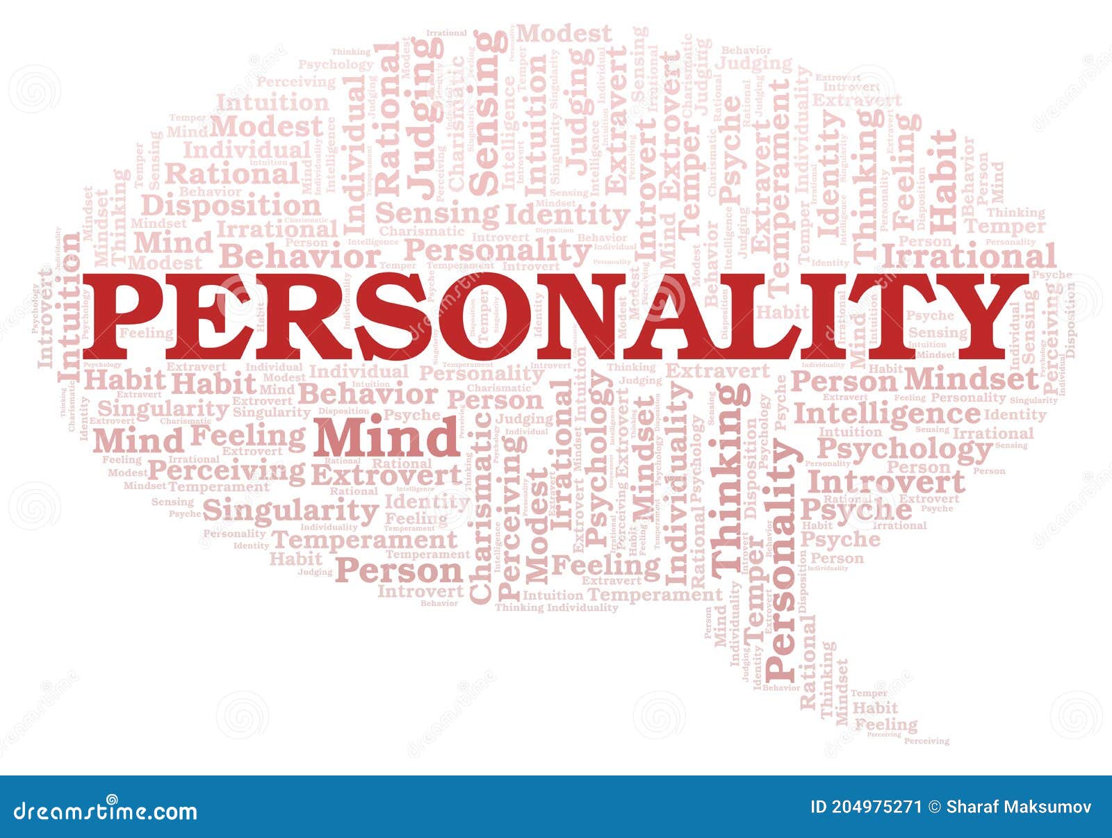 Personality Typography Word Cloud Create with the Text only. Stock ...