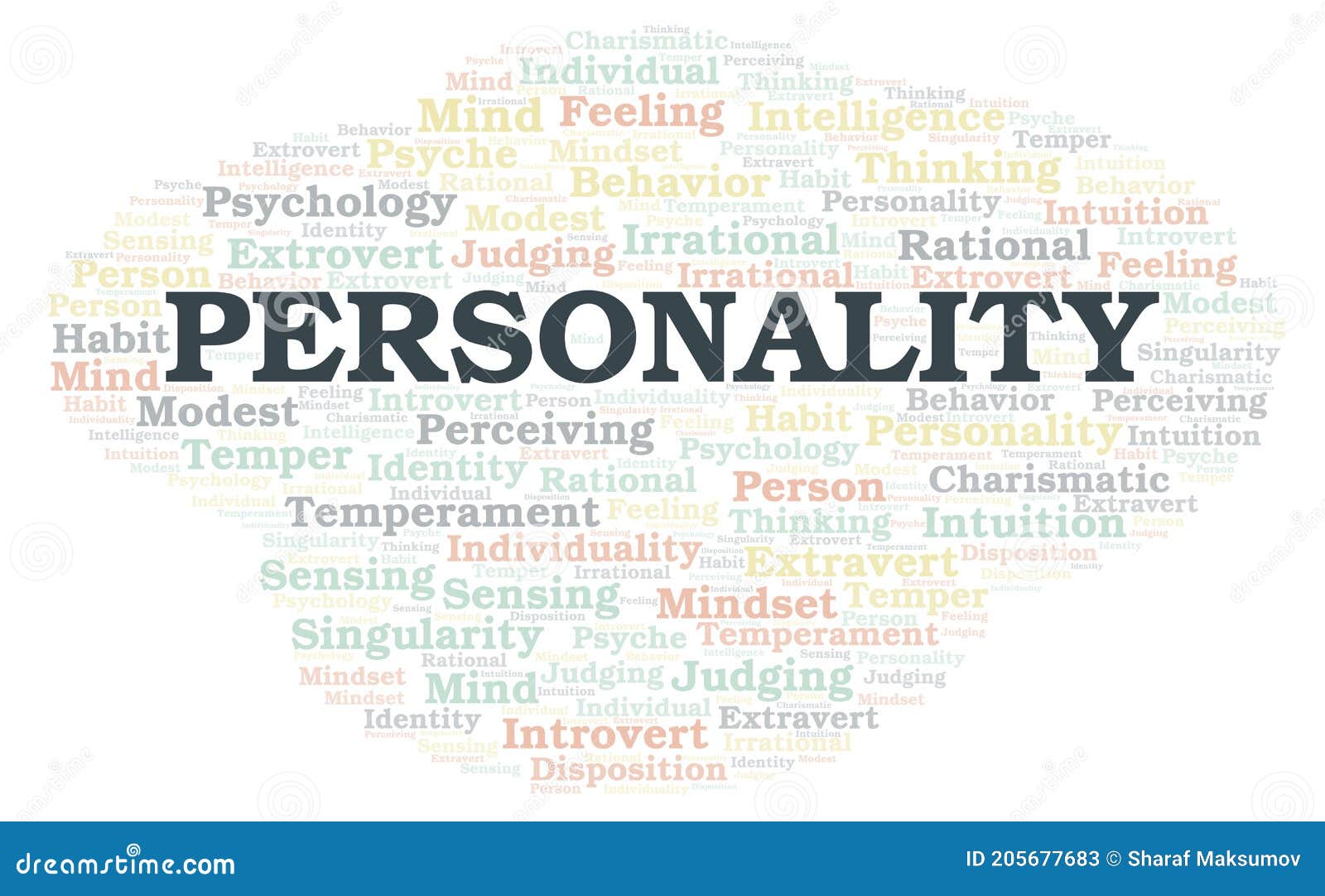 Personality Typography Word Cloud Create with the Text only. Stock ...