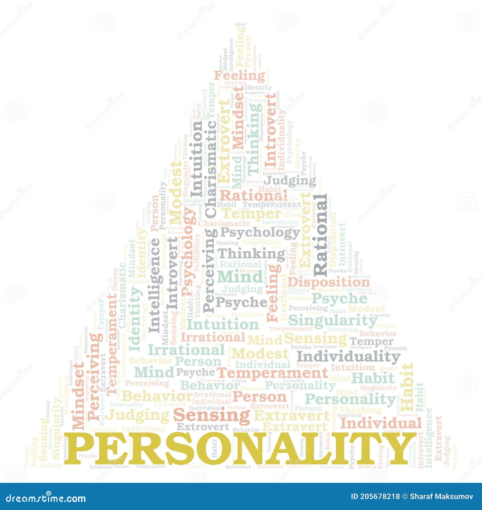 Personality Typography Word Cloud Create with the Text only. Stock ...