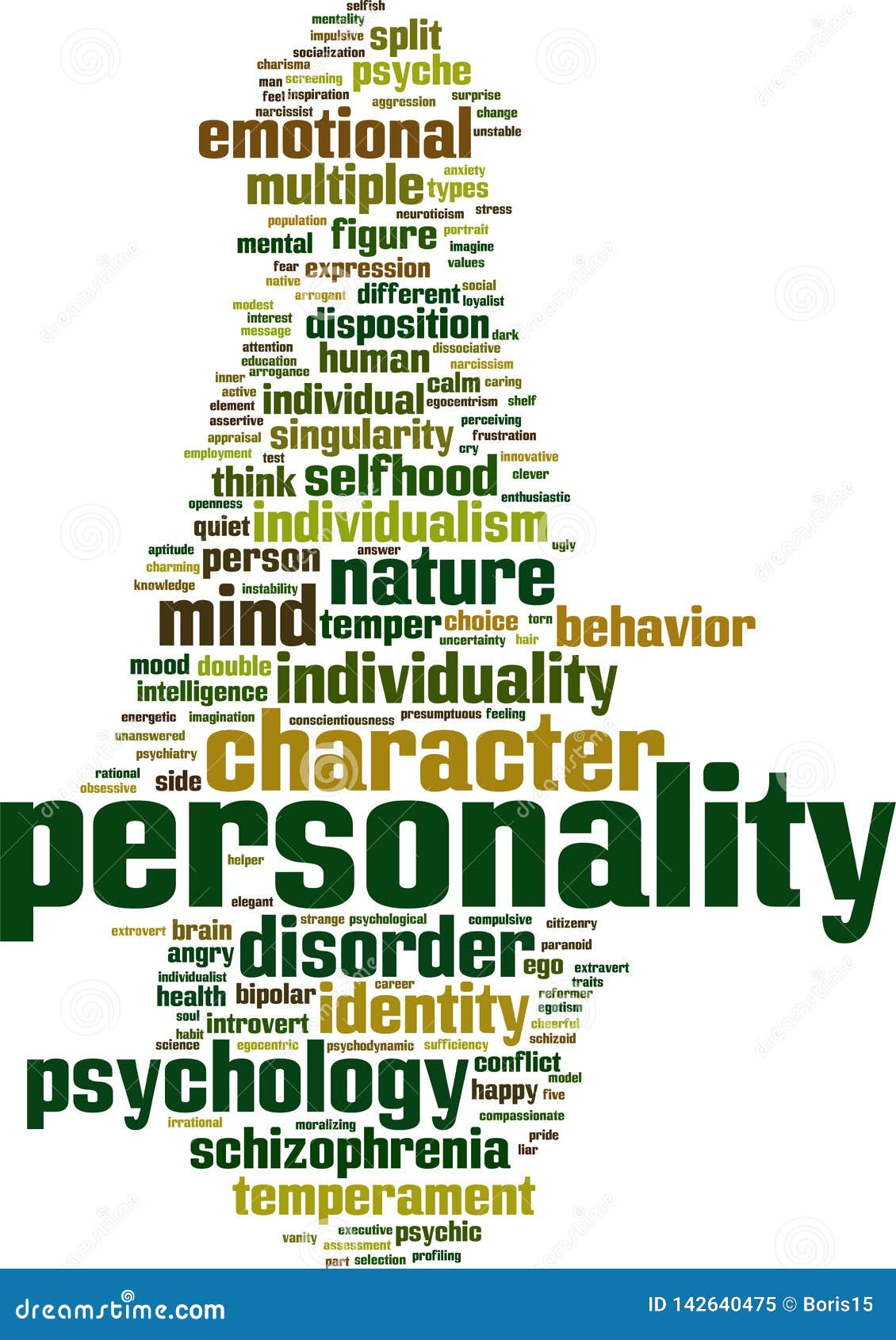 Personality word cloud stock vector. Illustration of mind - 142640475