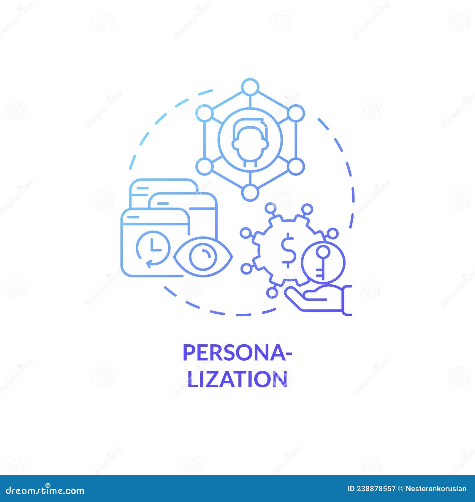 Personalization Blue Gradient Concept Icon Stock Vector - Illustration ...