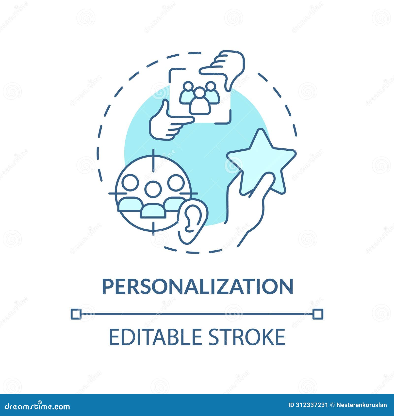 Personalization Soft Blue Concept Icon Stock Vector - Illustration of ...