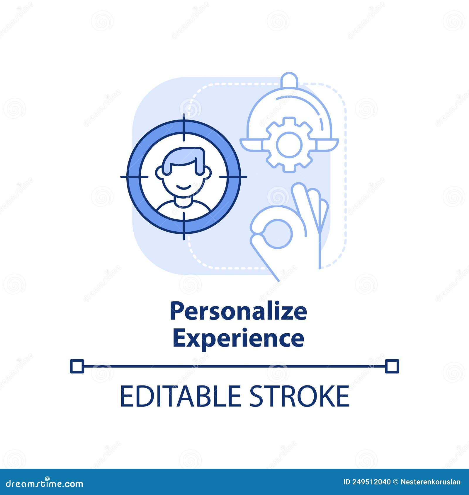 Personalize Experience Light Blue Concept Icon Stock Vector ...