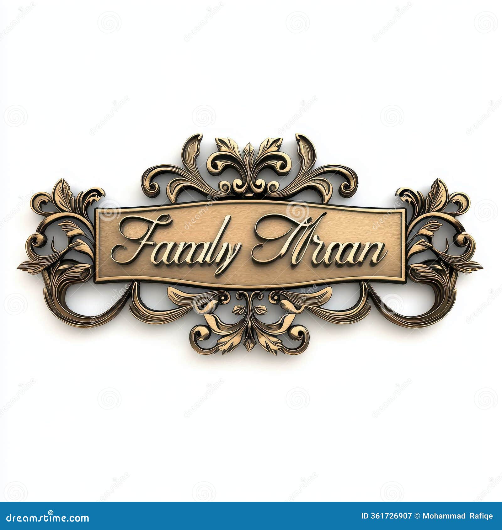 Personalized Family Name Plaques Isolated on White Background Stock ...