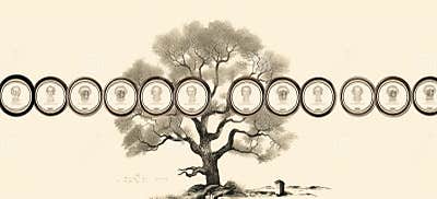 Personalized Family Tree Postcard Design Иллюстрация штока ...