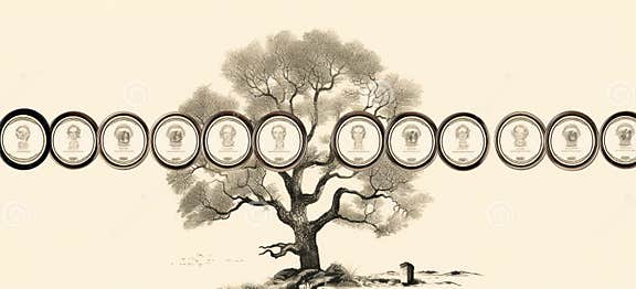 Personalized Family Tree Postcard Design Иллюстрация штока ...