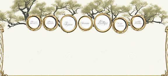 Personalized Family Tree Postcard Design Иллюстрация штока ...