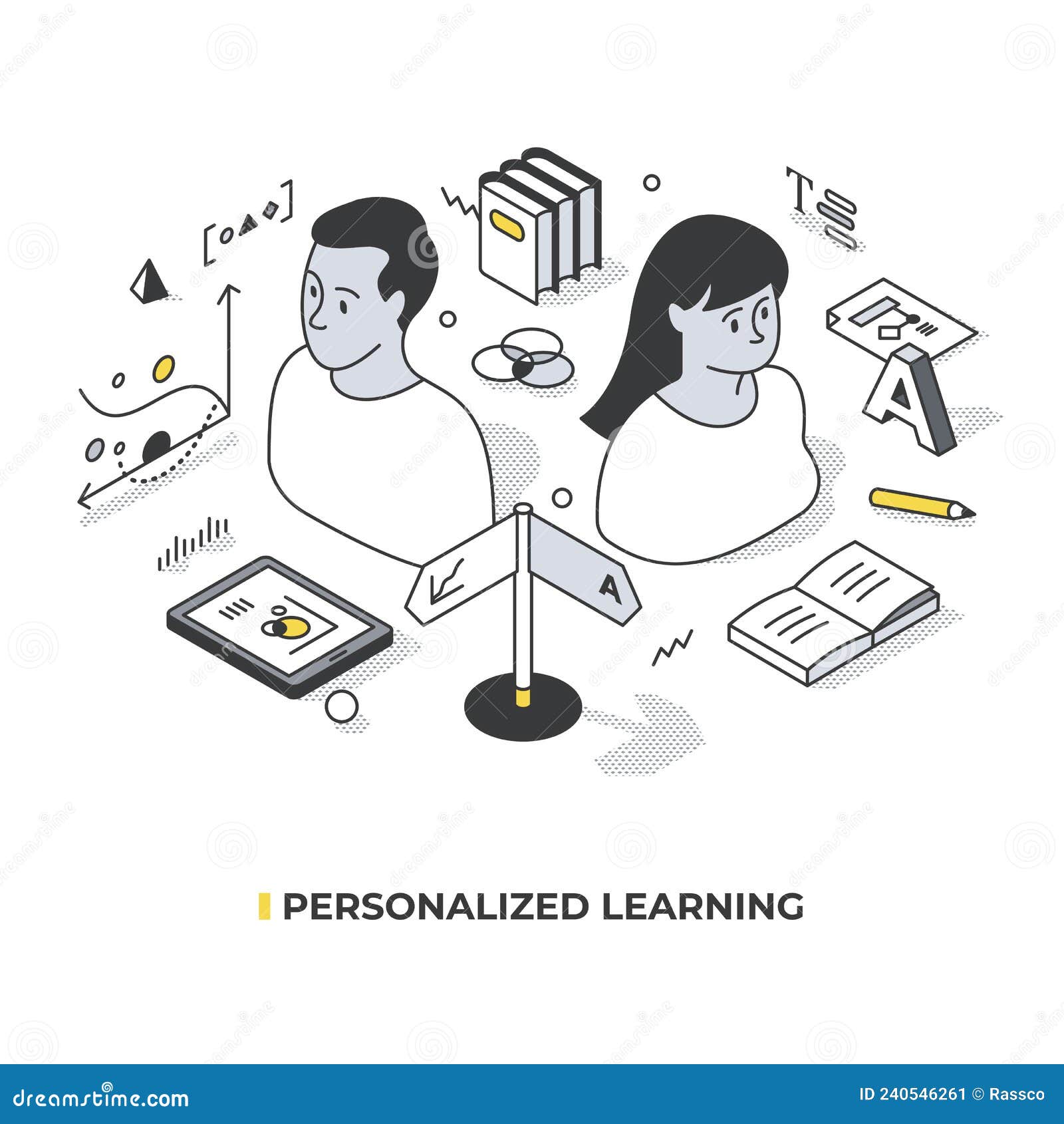 Personalized Learning Isometric Illustration Stock Vector ...