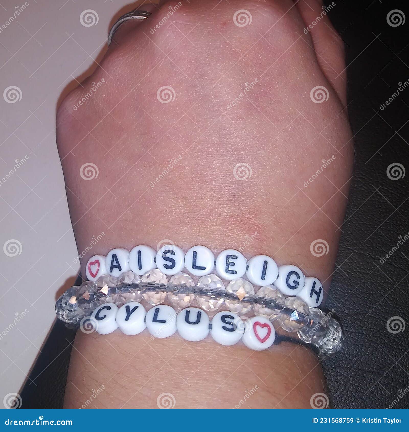 Personalized Letter Bead Bracelet Set Stock Image - Image of jewellery ...