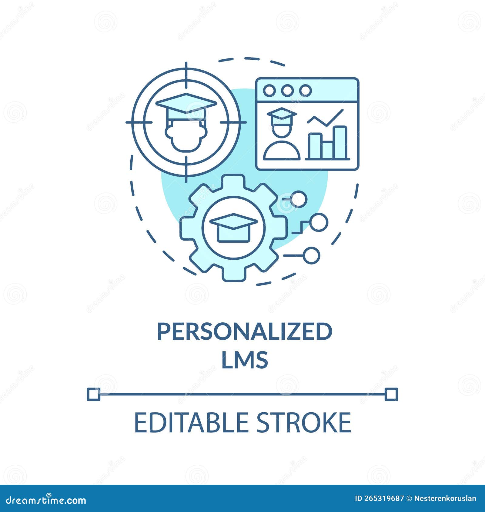 Personalized LMS Blue Concept Icon Stock Illustration - Illustration of ...